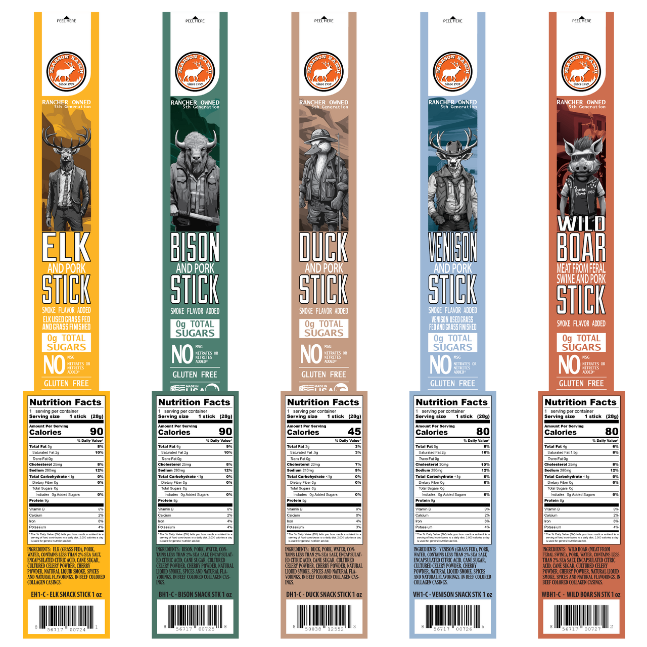 Super Snack Stick Variety Pack - Elk, Buffalo, Venison and Wild Boar ...