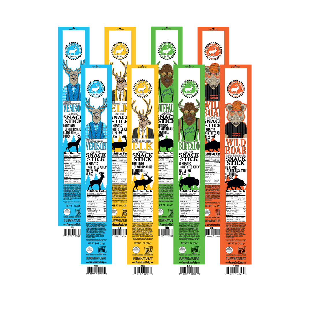 Pearson Ranch Elk, Buffalo, Venison and Wild Boar meat snacks – Pearson ...